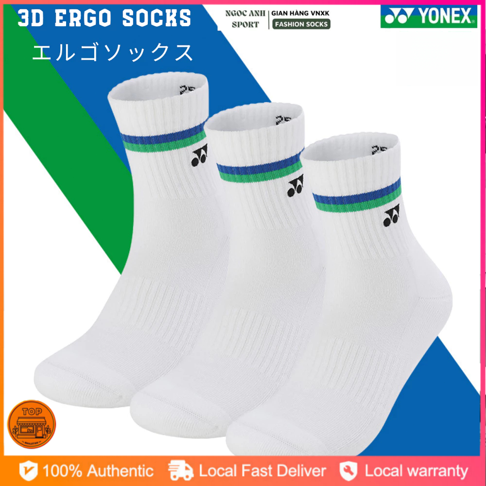 Yonex Medyas Badminton Anti-Slip | Makapal 3-Pairs Cotton Malutong Para ...