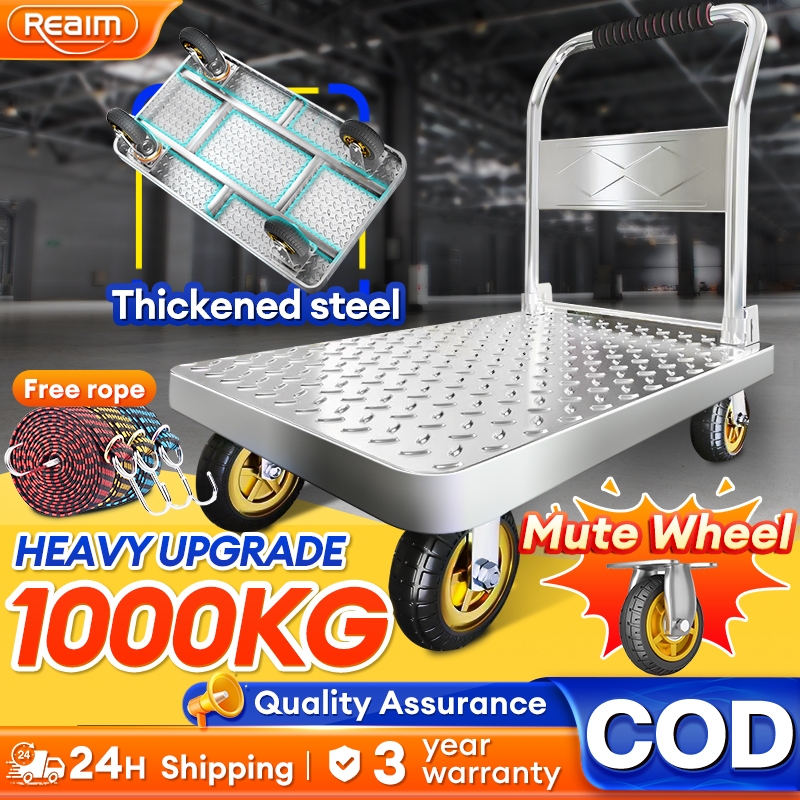 Heavy Duty Trolley Cart Foldable Portable Push Cart Kapasidad ...