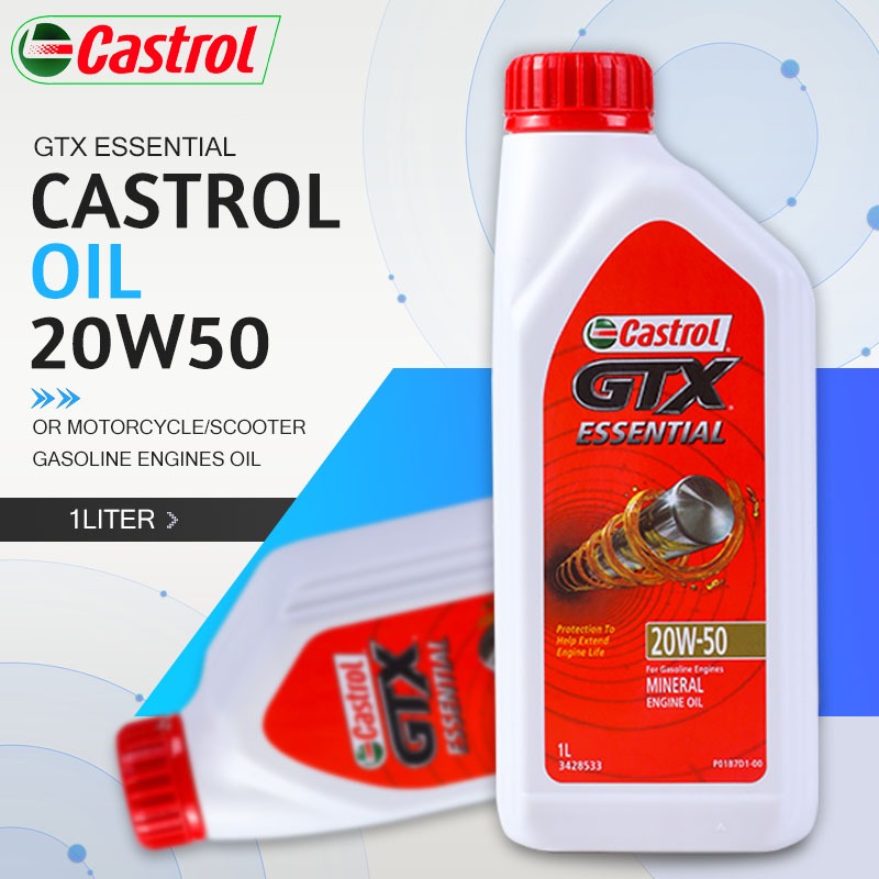 Castrol GTX Essential 20W50 1L Change Oil Motorcycle Gasoline Scooter ...