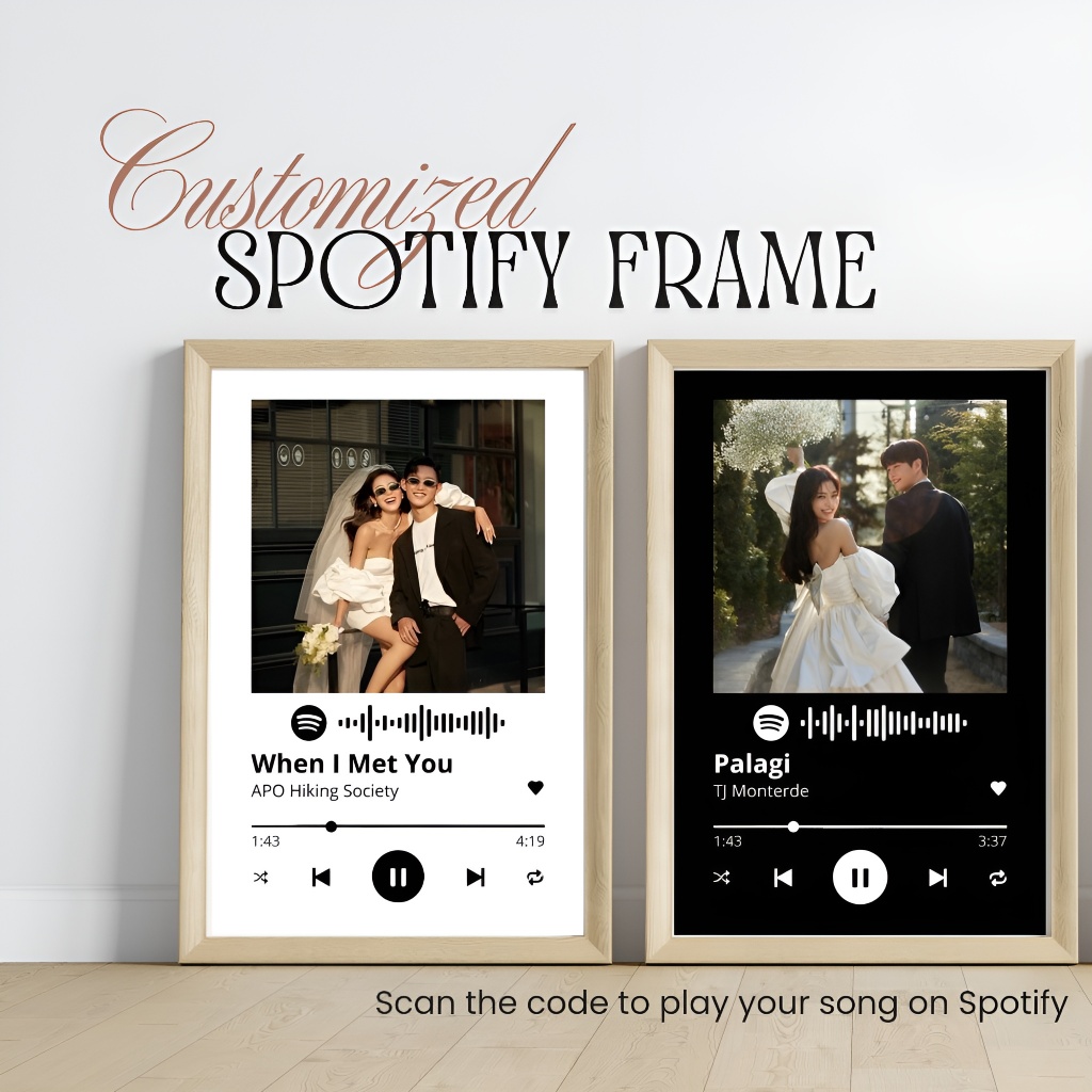 Customized Spotify Photo Frame with Box and Fairy Lights Valentines ...