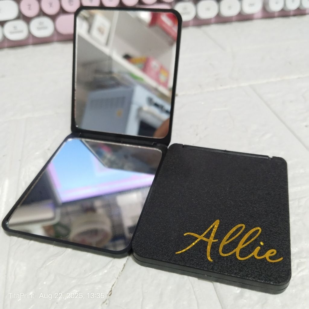 Personalized Compact Square Mirror Dual Mirror Pocket Make up mirror ...