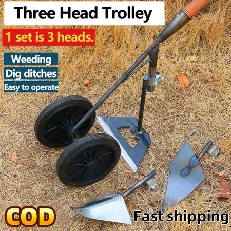 3in1 Multifunctional dual wheel assisted weeding and loosening hoe ...