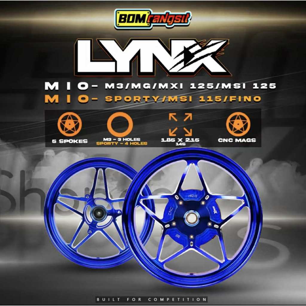 BOM X LYNX CNC STAR MAGS (V1) FOR MIO SPORTY / M3 / MIO I 125 | Shopee ...