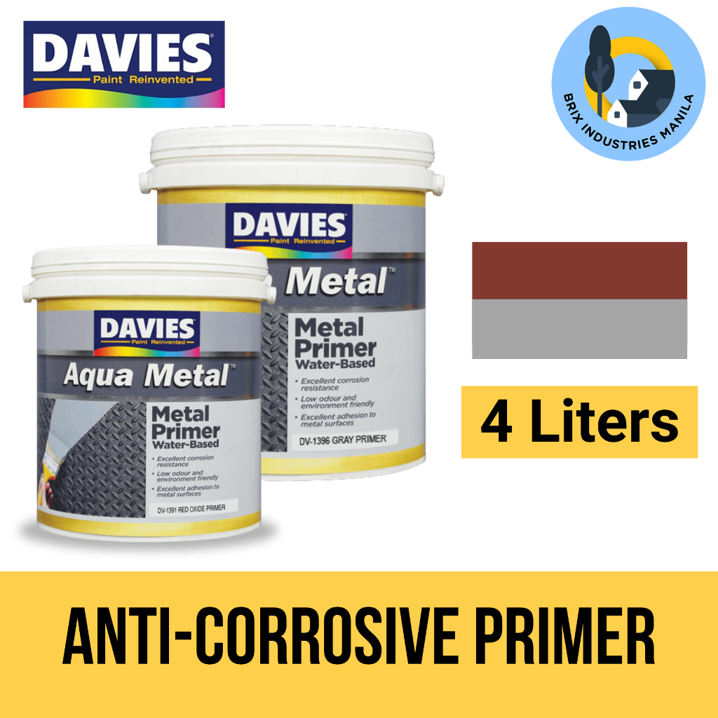 Davies Aqua Metal Primer 4Liters (Gallon) Red Oxide or Gray DV-1391 DV ...