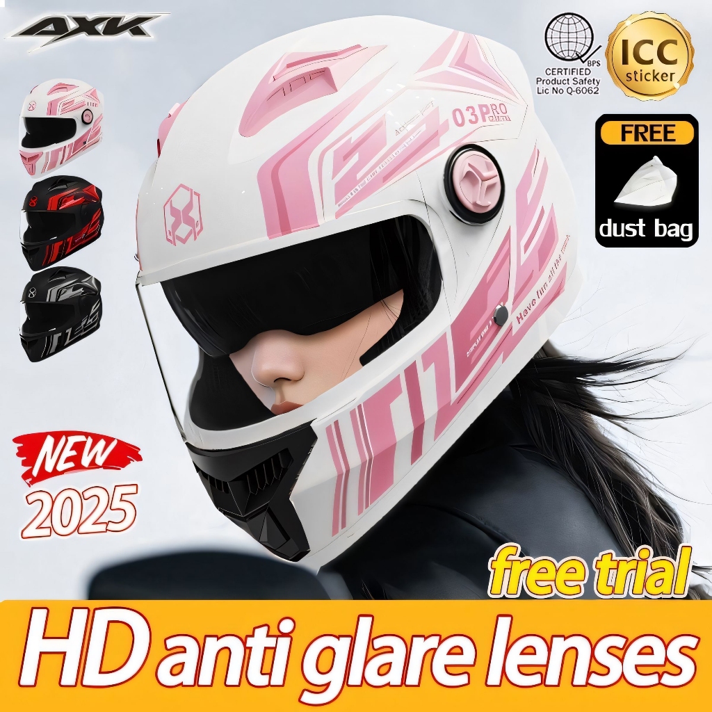 AXK Motorcycle helmet Full face helmet for motorcycle ICC Sticker HD ...
