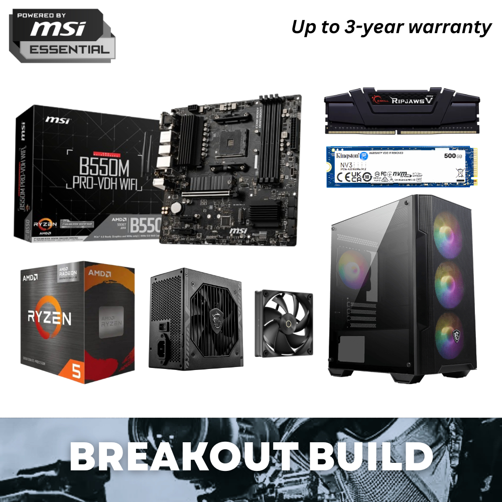 PC Desktop Computer Build MSI Breakout Build – Ryzen 5 5600G | 32GB ...