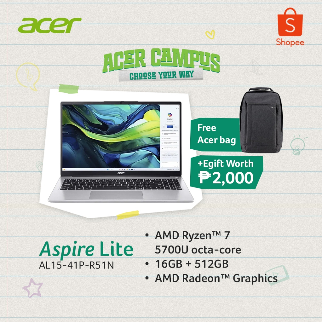 Acer Aspire Lite AL15-41P-R51N Laptop | 15.6" IPS | AMD Ryzen 7 |16GB ...