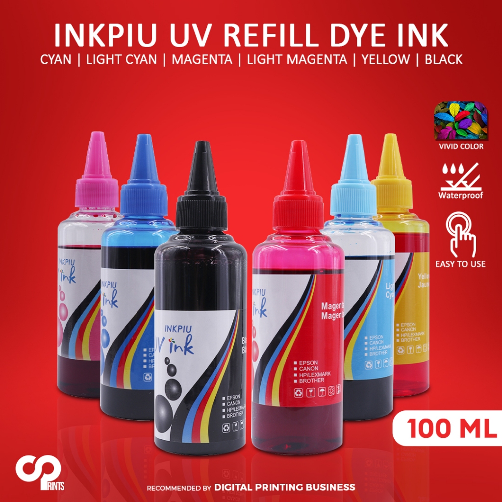 Inkpiu 100ml UV Refill Dye Ink Compatible for Inkjet Printers Universal ...