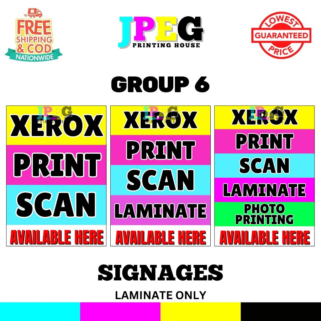 GROUP 6 LAMINATED SIGNAGE FOR XEROX LAMINATE SCAN PRINTING PRINT SCHOOL ...
