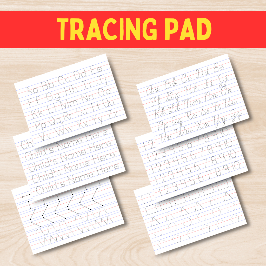 40 PAGES TRACING PAD FOR KIDS (Name Alphabet Lines Numbers Shapes ...