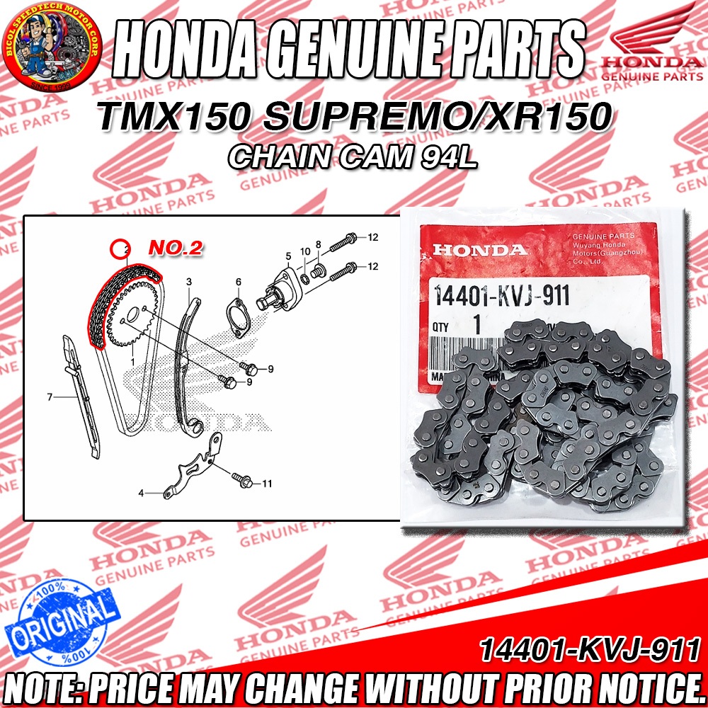 TMX 150 SUPREMO/XR 150 CAM CHAIN 94L (HPI) (GENUINE: 14401-KVJ-911 ...