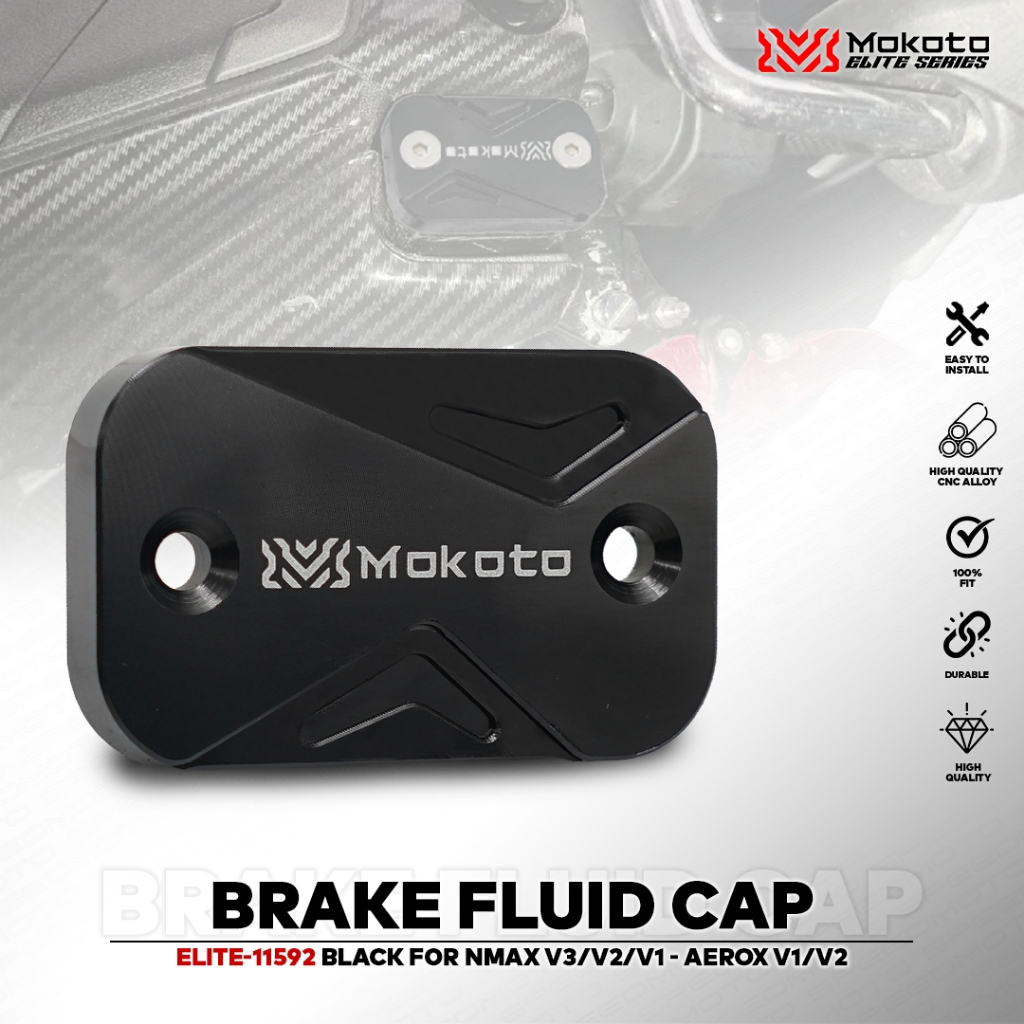 MOKOTO ELITE SERIES NMAX V3 V2 V1 / AEROX V1 V2 BRAKE FLUID CAP BLACK ...