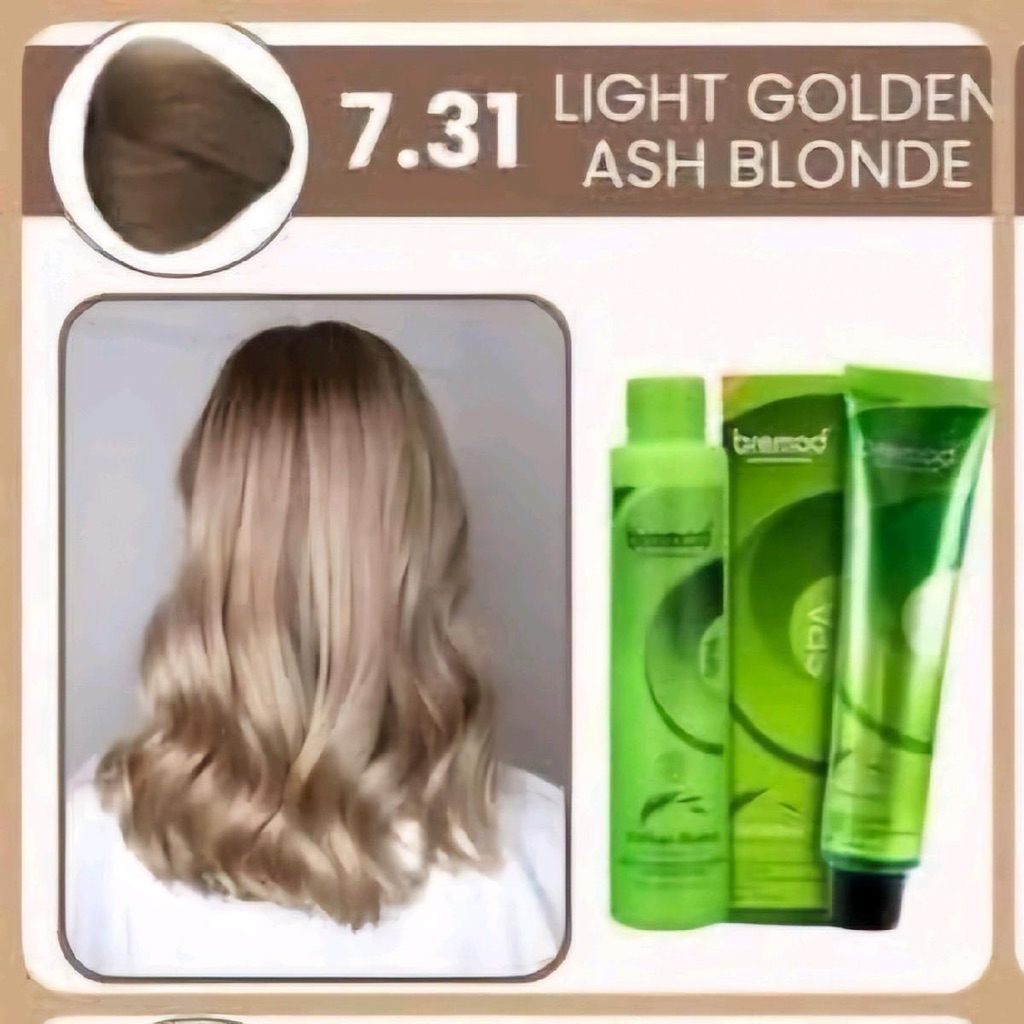 Light Golden Ash Blond 7.31 Bremod Performance Hair Color with Oxidizer ...