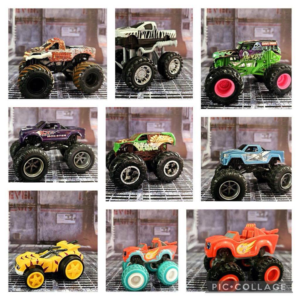 Hot Wheels Monster Trucks Max D Grave Digger Blaze Crusher | Shopee ...