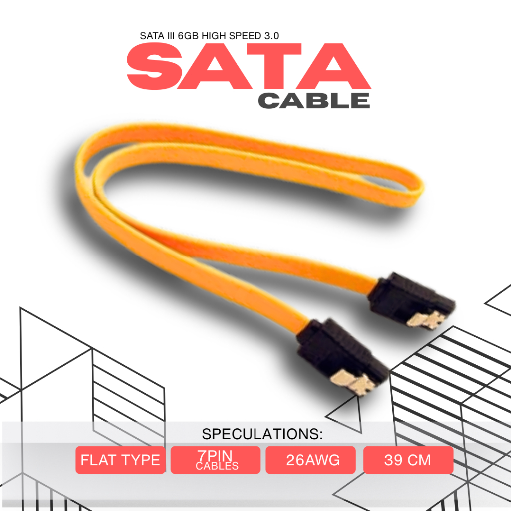 SATA Cable - High Quality I Flat and Thin I 7pin cables | Shopee ...