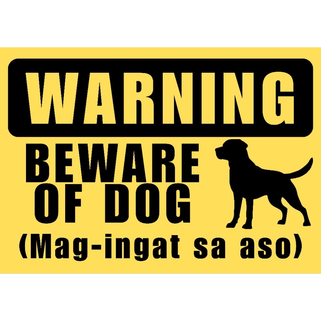 Beware of Dog Signage Laminated A4 A5 size | Shopee Philippines