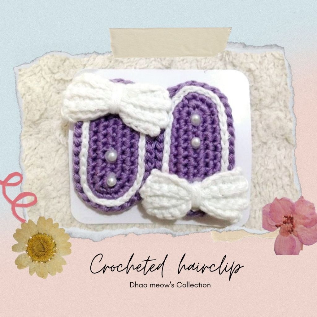 Handmade Crochet Hair clip 1pair | Shopee Philippines