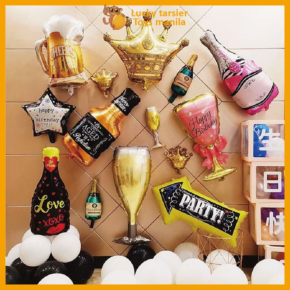 (lucky tarsier)Big size Champagne wine Bottle Aluminum Foil Balloon ...