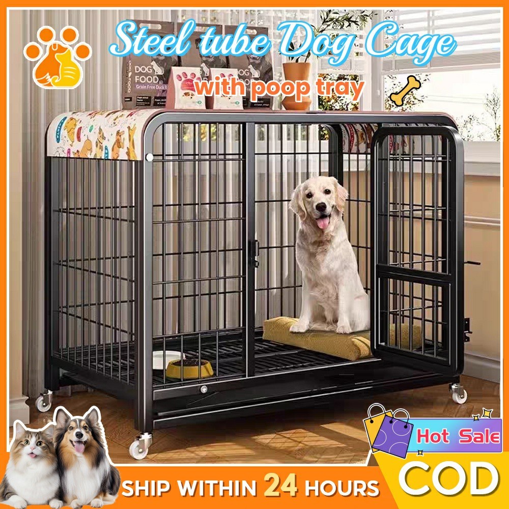 【IN STOCK】Sturdy Heavy Duty Steel Large Space Dog Cage Four Wheeled ...