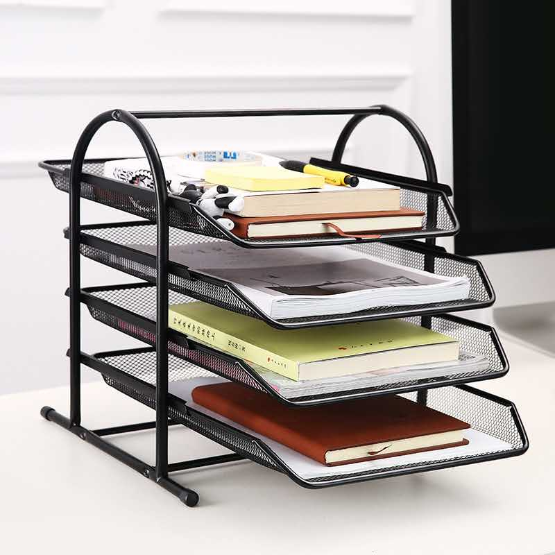 3-4 Layer Desk File Organizer Document Paper Tray, Magazine Case ...