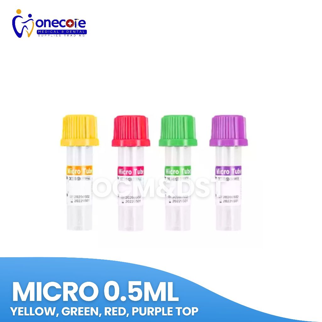Micro Blood Collection Tubes [0.5ml] | (Yellow Top, Edta, Green Top ...