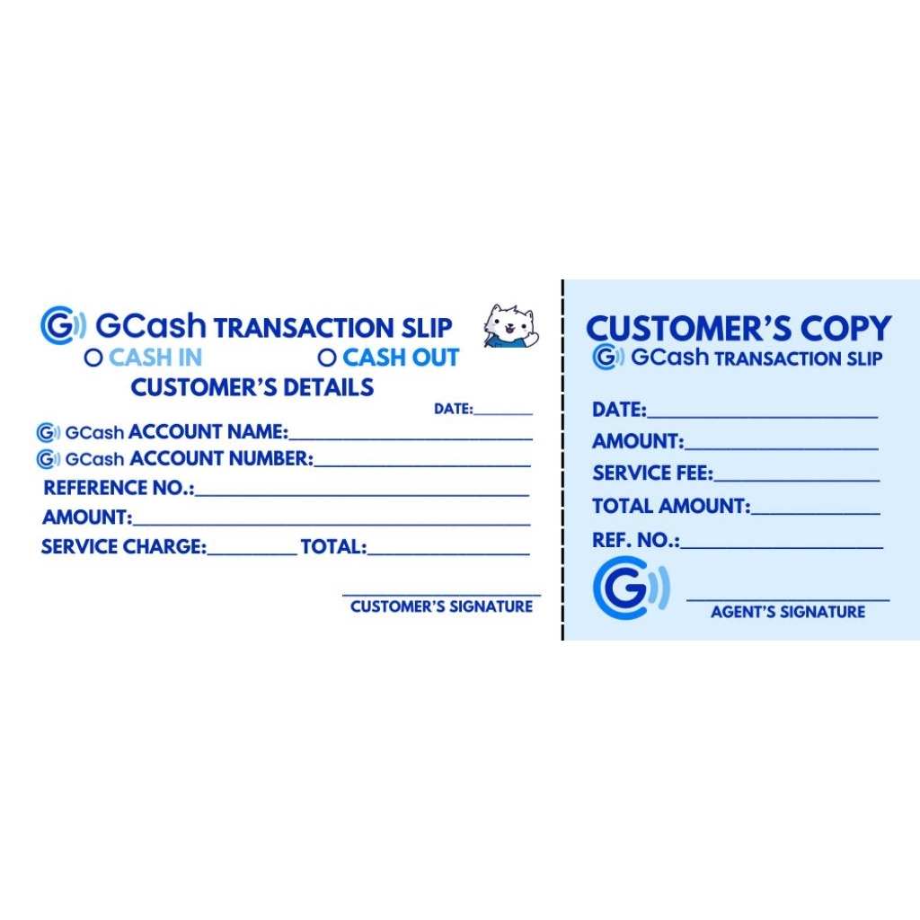 Gcash transaction slip receipt record 25 to 100 sheets | Shopee Philippines