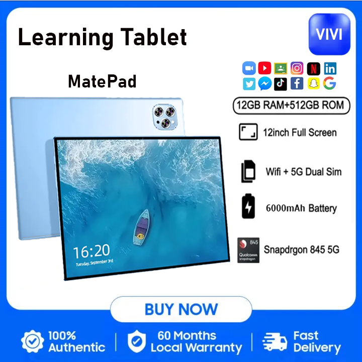 VIVI Tablet Android 12-inch SPARK TAB 12GB+512GB MatePad Tablet for ...