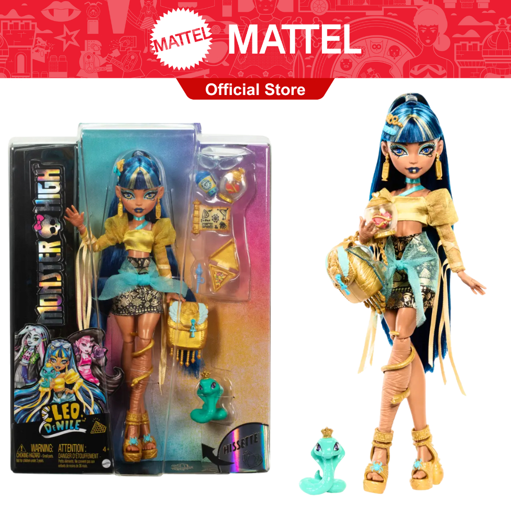 Monster High Fashion Doll Cleo De Nile with Pet Hissette and Highlight ...