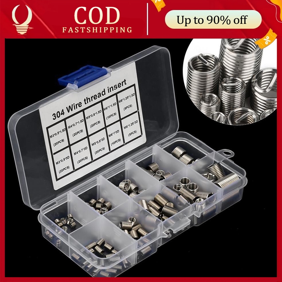 150pcs Stainless Steel Thread Repair M3-8 Coiled Wire Insert Repair Kit ...