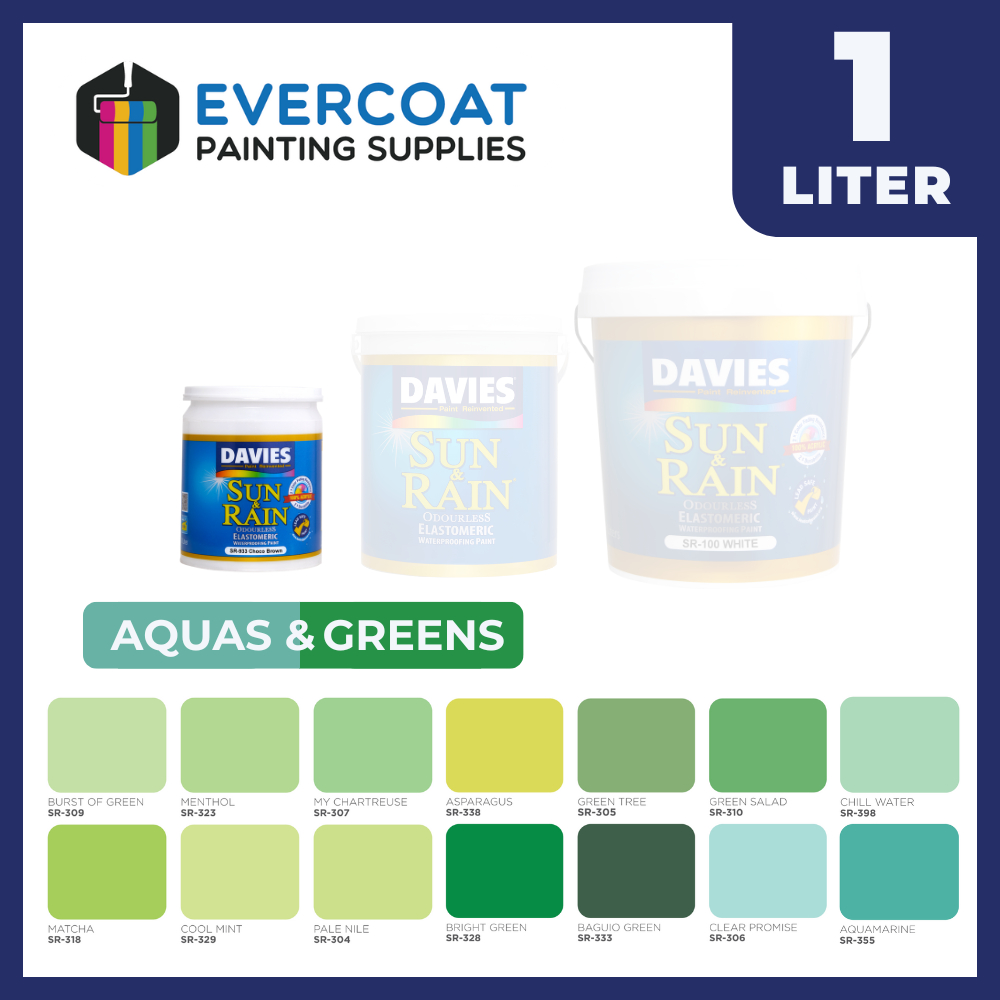 Davies Sun & Rain Elastomeric Paint, 100% Acrylic, 84 Colors, Odorless ...