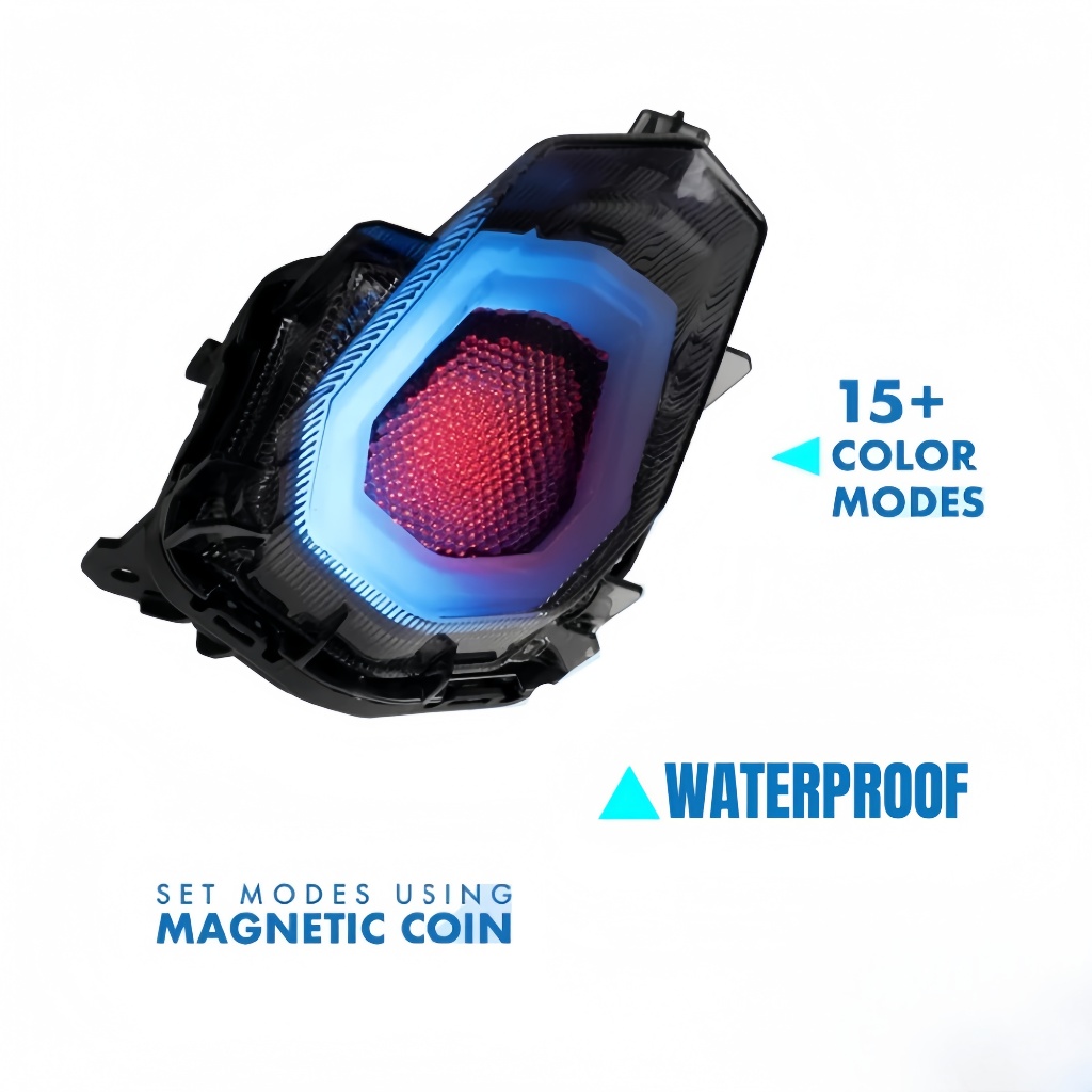 Sniper 155 Tail Light Rgb Led Running Seven Color Flash Mode Smoked ...