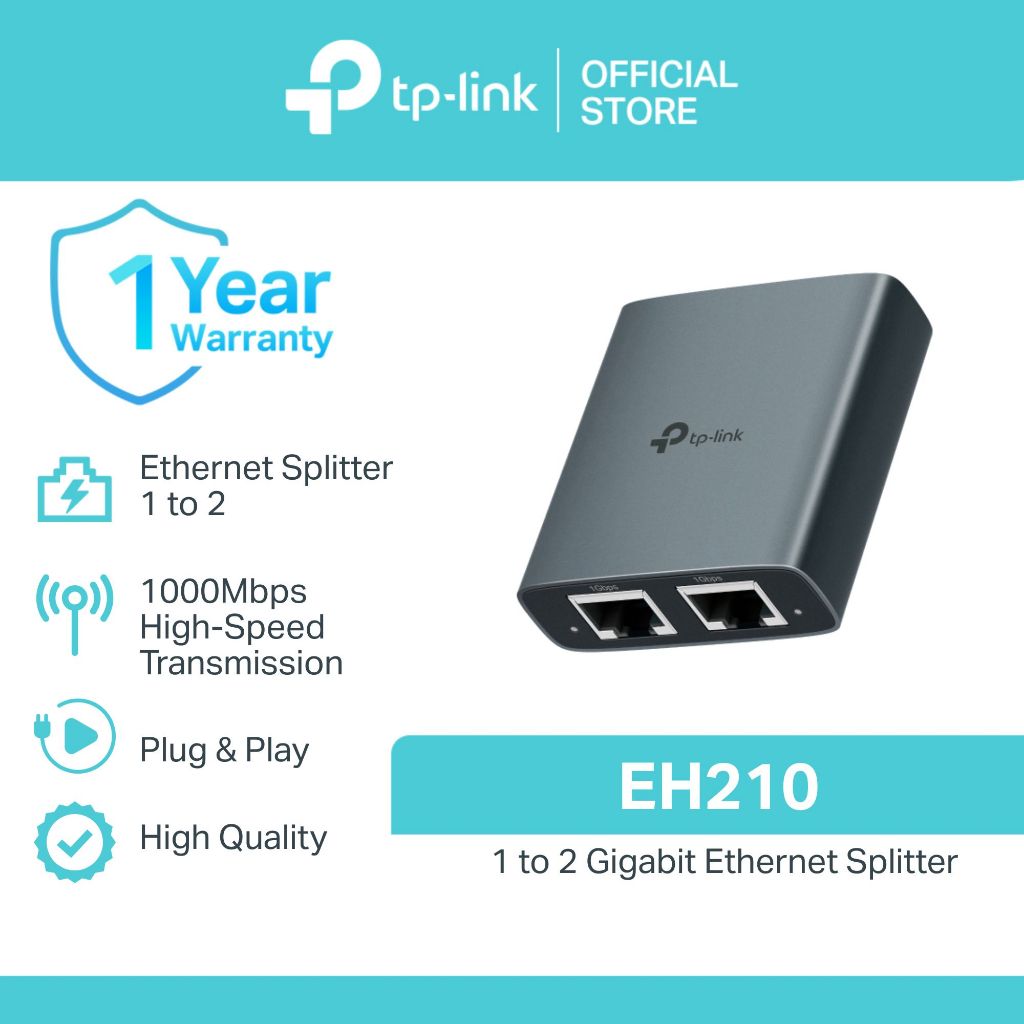 TP-Link | EH210 | Gigabit Ethernet Splitter | Plug and Play | High Quality | Multiple Usage ...