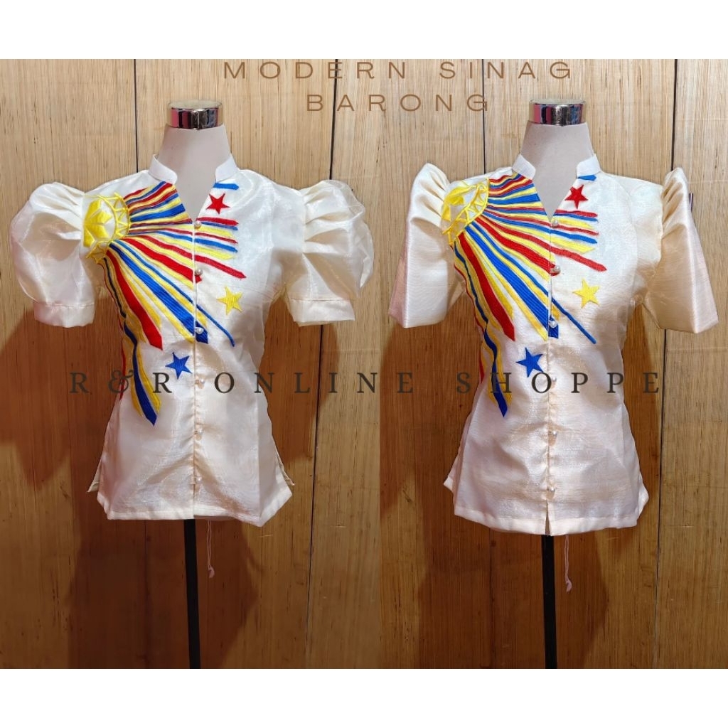 Sinag Filipiniana Barong for women/ Ladies Barong/Actual Photo | Shopee ...