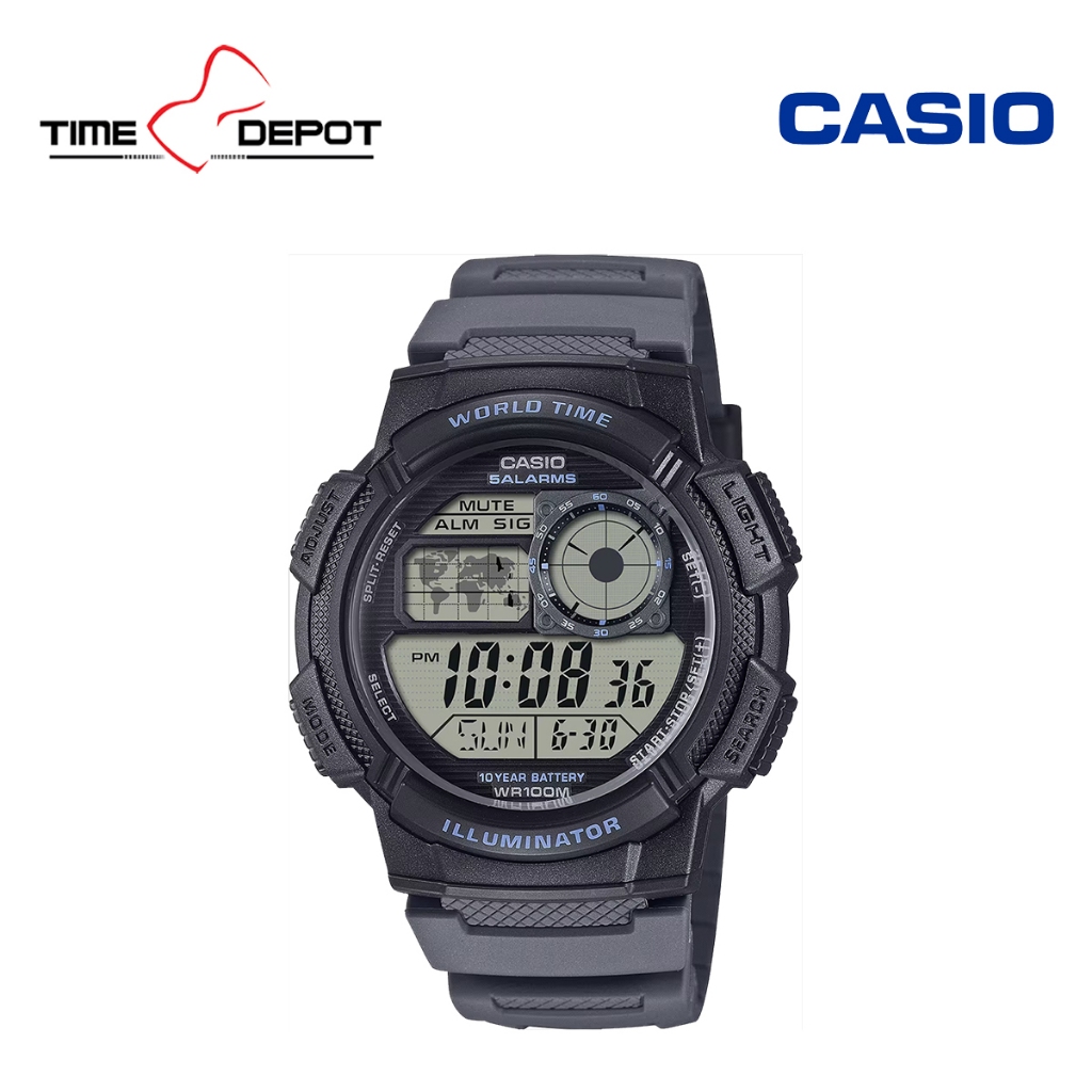 Casio AE-1000W-8AVDF Standard Digital Grey Resin Strap Watch For Men | Shopee Philippines