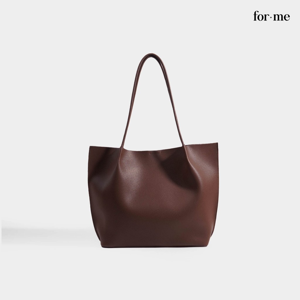 ForMe Leather Tote Bag For Women (Deep Brown/Off White) | Shopee ...