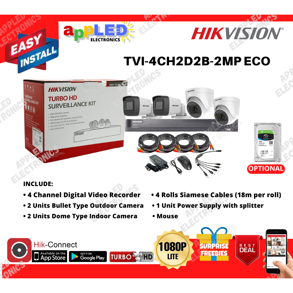 HIKVISION CCTV PACKAGE/KIT 2MP OR 5MP 4 / 8 CAMERAS TURBO HD CCTV PACKAGE/KIT WITH REMOTE ...