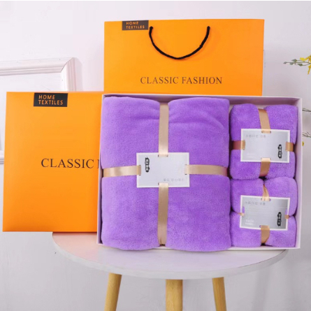 3in1 Towel and Bath Towel Gift Box Set Towel Gift Coral Fleece Toilet ...