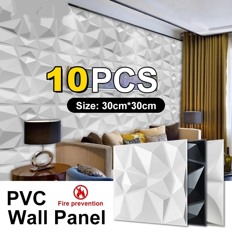 3D Wall Panel Sticker PVC Panel Diamond Design Wallpaper Design Home ...