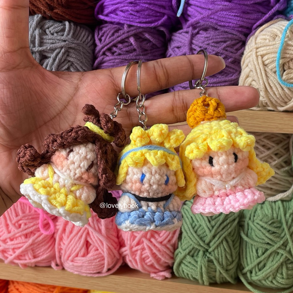 Crocheted Disney Princesses Keychains | Shopee Philippines