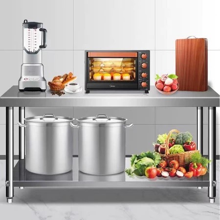 2 Layer Stainless Kitchen Table | Commercial Kitchen Prep Table | High ...