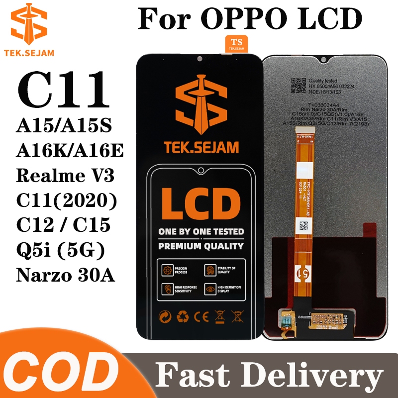 TEK.SEJAM LCD For OPPO Realme C11/C12/C15/A15/A15S A16K A35 Narzo 30A Screen Assembly Replacemen ...