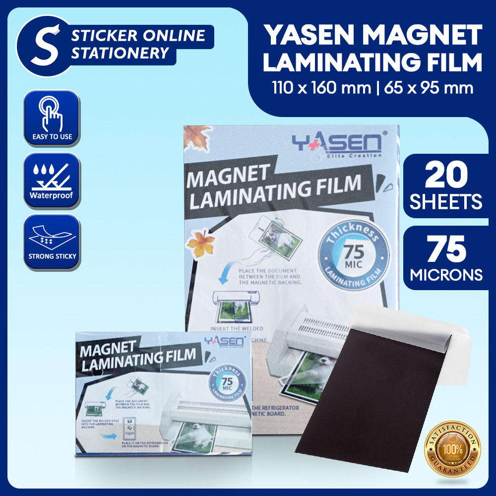 Yasen Magnet Laminating Film 75mic | 20 Sheets | Magnetic Laminate for ...