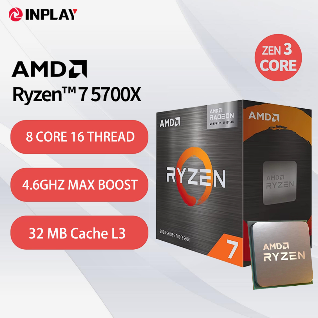 AMD RYZEN 7 5700X / RYZEN 7 5700X3D Desktop Processor 8 Core 16 Thread Socket AM4 CPU Processor ...