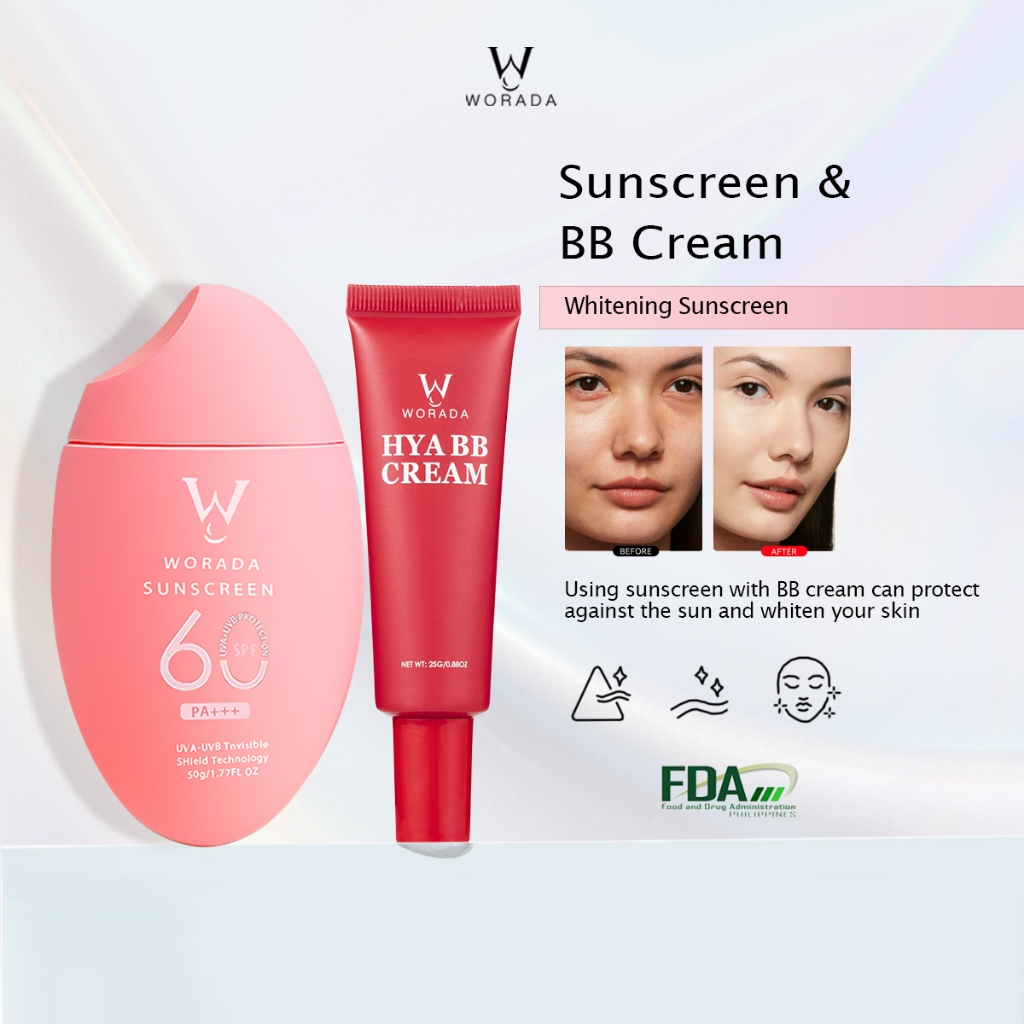 FDA Approved WORADA SPF 60 Facial Whitening Sunscreen and waterproof ...