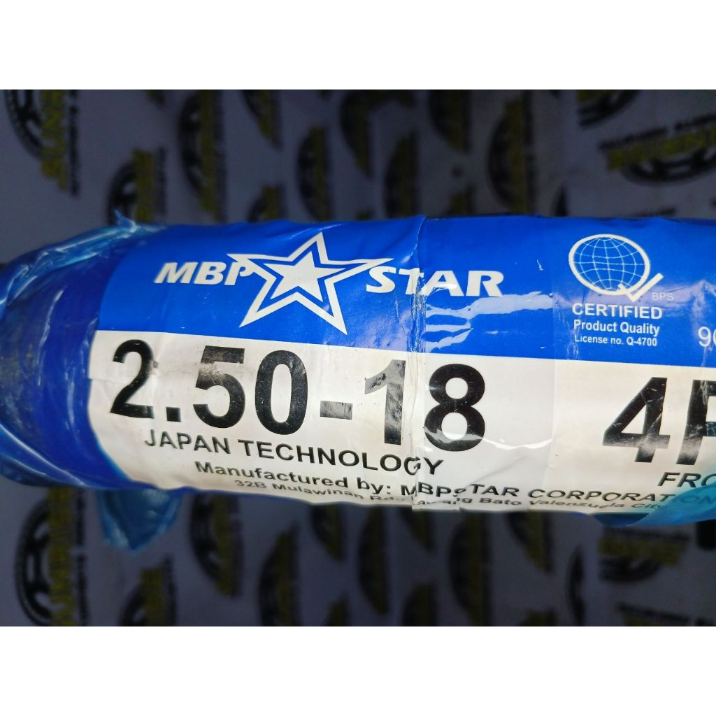 MBP BRAND TIRE 4PR FRONT 2.50-18 ISO 9001 CERTIFIED MANUFACTURED BY ...