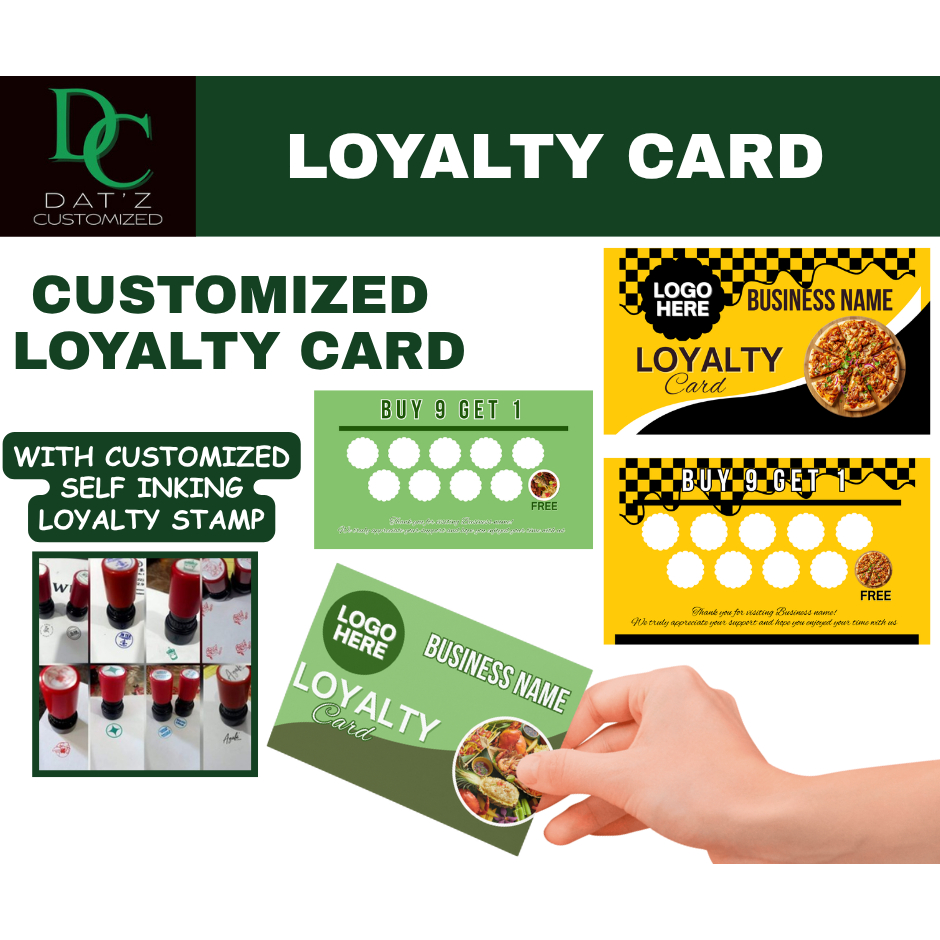 CUSTOM LOYALTY CARD MATTE w/ SELF INKING STAMP 50pcs/pack | Shopee ...