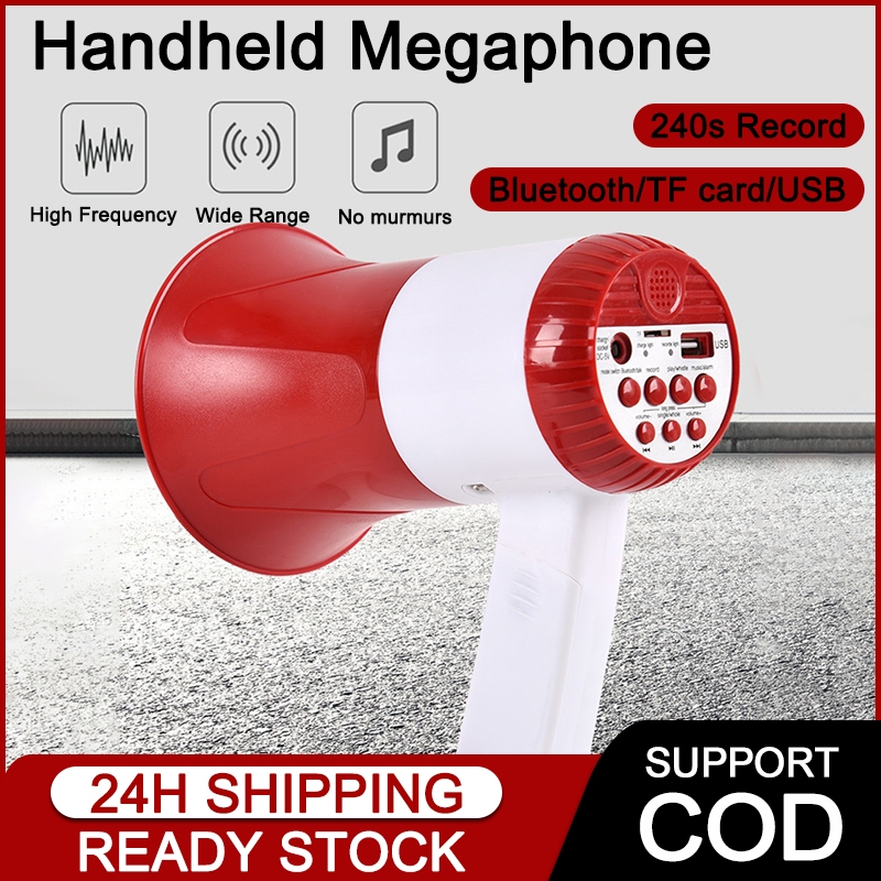 Handheld Megaphone Type-C Charge with Talk/Play/Siren/USB/TF Cards ...