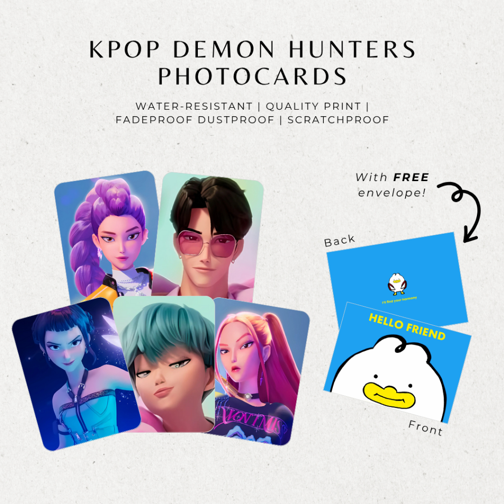 K-POP Demon Hunters Photocard Set Back-to-Back Print Water-resistant ...