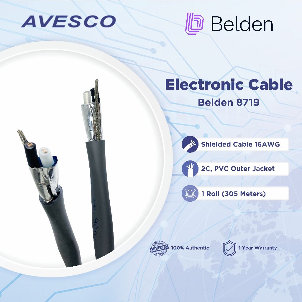 Belden | Electronic Cables 2 Conductor | 8719 |16AWG Tinned Copper PE ...