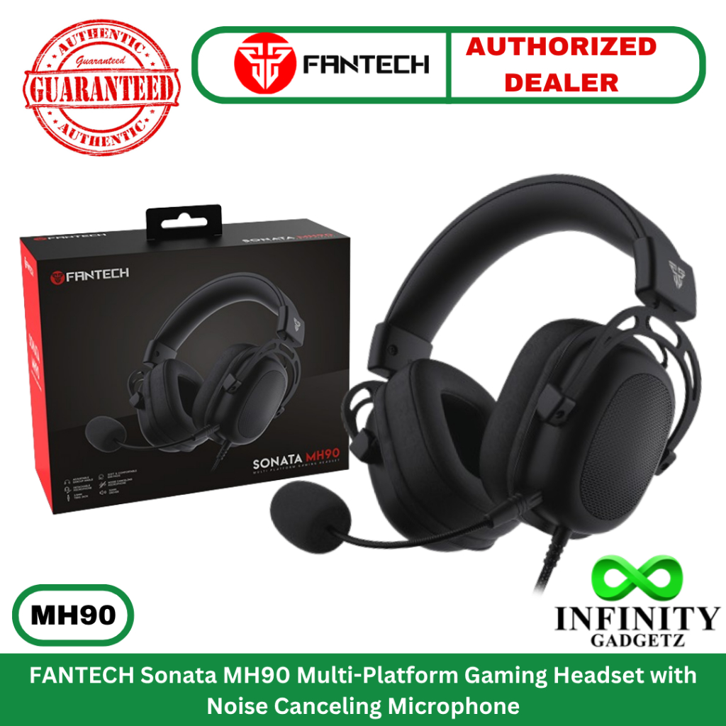 FANTECH Sonata MH90 Multi-Platform Gaming Headset with Noise Canceling ...